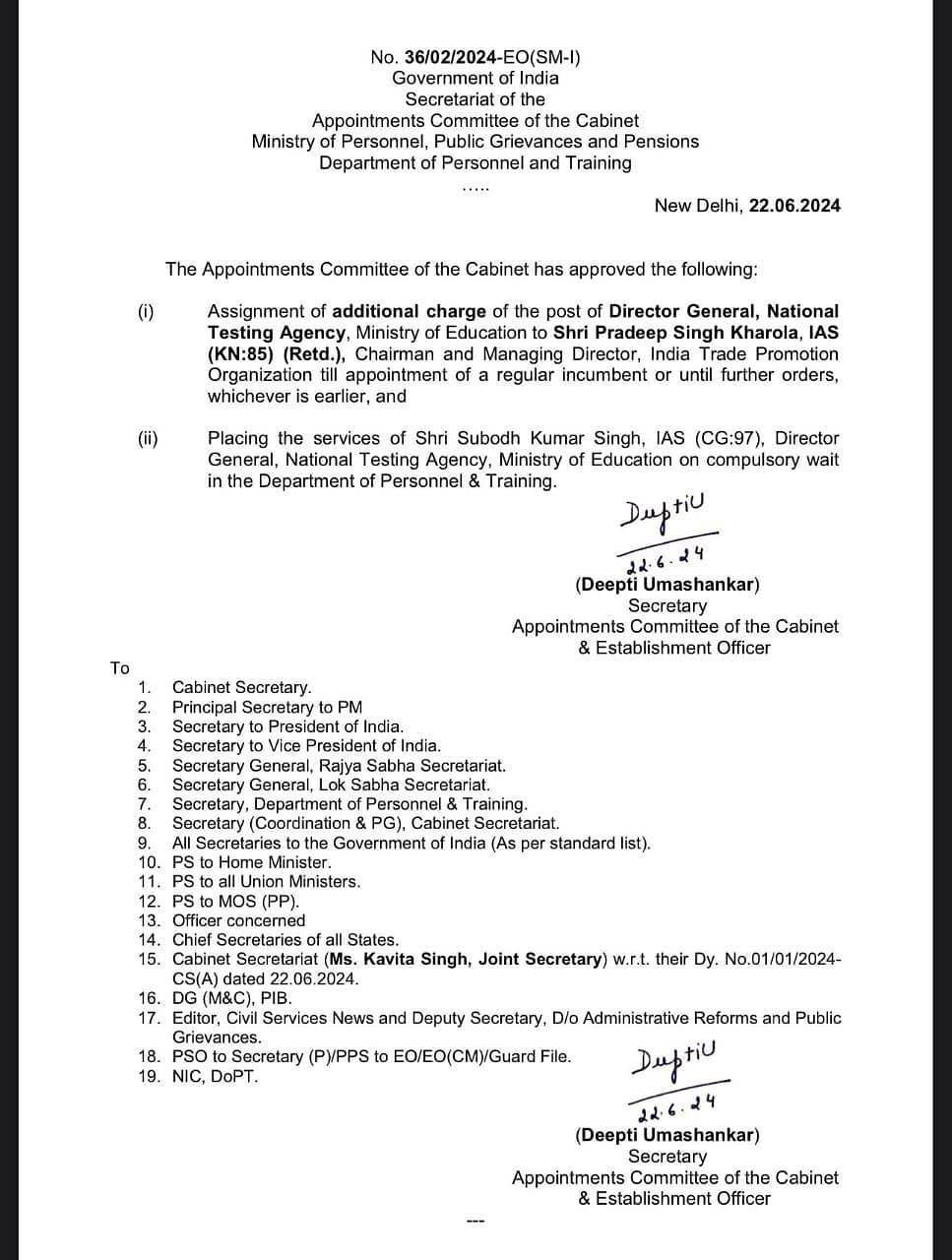 NEET exam news | NEET exam row: NTA chief Subodh Kumar Singh sacked by ... NEET exam news | NEET exam row: NTA chief Subodh Kumar Singh sacked by ...